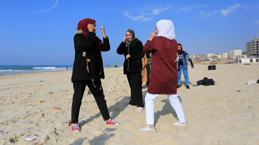 Gaza women study self-defense against domestic violence - Al-Monitor ...