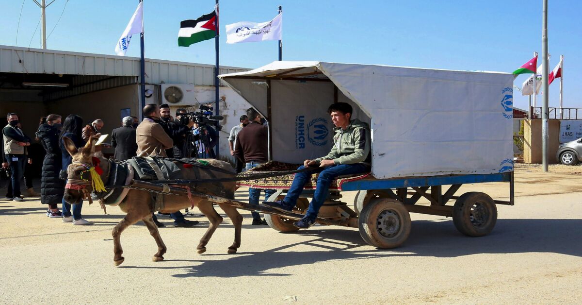 Syrian refugees in Jordan use donkey-drawn carts amid lockdown - AL ...