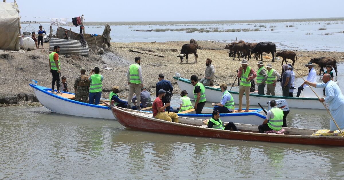 Trawling Iraq's threatened marshes to collect plastic waste - AL ...