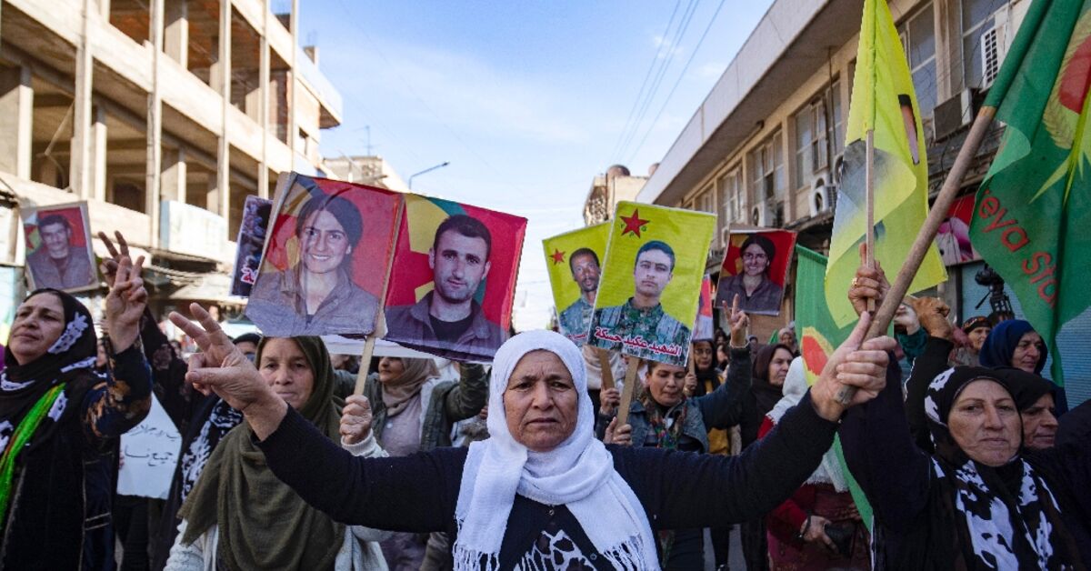 Thousands protest Turkish strikes on Kurdish groups in Syria - AL ...
