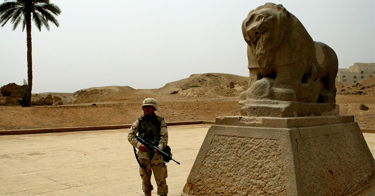 Prized Lion of Babylon joins list of crumbling Iraqi antiquities - AL ...